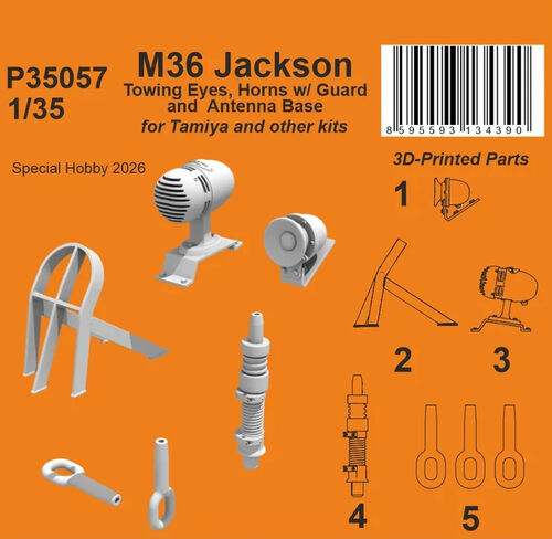 NEW! CMK P35057 M36 Jackson - Towing Eyes, Horns with Guard and Antenna Base (for Tamiya and other Kits / 3D-Printed)