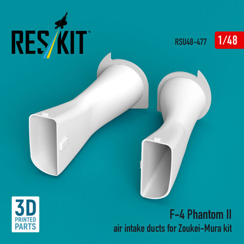 NEW! RES/KIT U48-0477 McDonnell Douglas F-4 Phantom II - Air Intake Ducts (for Zoukei Mura Kits / 3D-Printed)