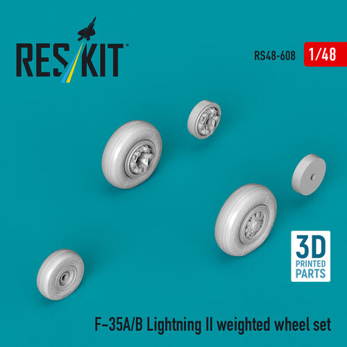 NEW! RES/KIT 48-0608 Lockheed Martin F-35 A/B Lightning II - Weighted Wheel Set (3D-Printed)