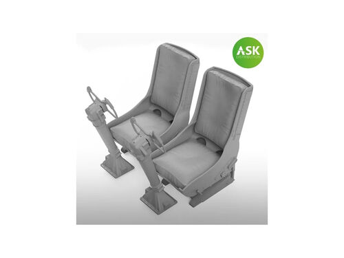 NEW! Art Scale Kit A48101 North American B-25 Mitchell - Pilots Seats without Seat Belts / with Control Columns (3D-Printed)