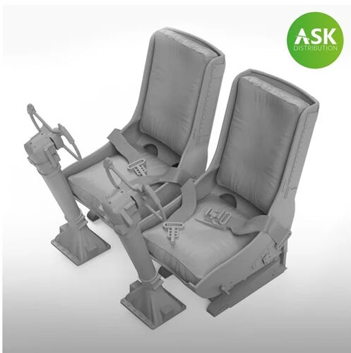 NEW! Art Scale Kit A48100 North American B-25 Mitchell - Pilots Seats with Seat Belts and Control Columns (3D-Printed)