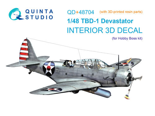 NEW! Quinta Studio QD+48704 Douglas TBD-1 Devastator - 3D-Printed & Coloured Interior with 3D-Printed Parts (for Hobby Boss Kits)