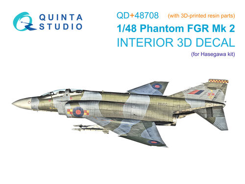 NEW! Quinta Studio QD+48708 McDonnell Douglas F-4 M Phantom FGR.2 - 3D-Printed & Coloured Interior with 3D-Printed Parts (for Hasegawa Kits)