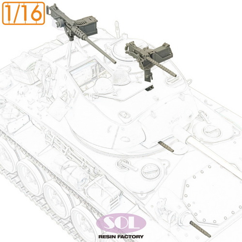 NEW! SOLMODEL MM1124 M24 Chaffee - M2 Cal.50 & M1919A4 Cal.30 Machine Gun (for Gecko Model Kits / 3D-Printed)