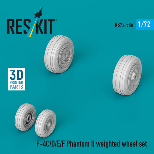 NEW! RES/KIT 72-0586 McDonnell Douglas F-4 C/D/E/F Phantom II - Weighted Wheel Set (3D-Printed)