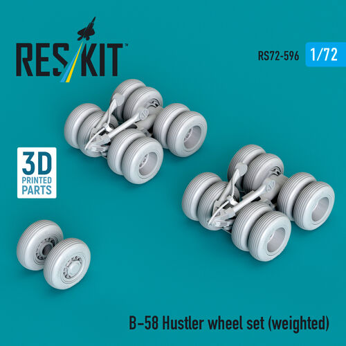 NEW! RES/KIT 72-0596 Convair B-58 Hustler - Weighted Wheel Set (3D-Printed)