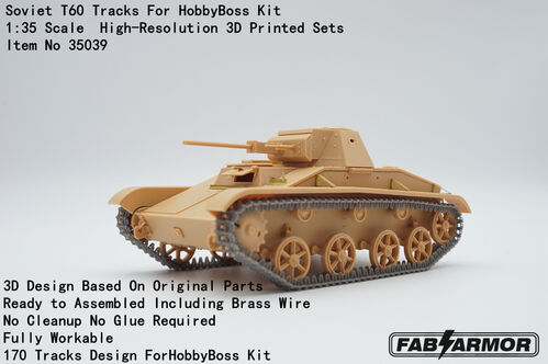 NEW! Fab Scale Fa35039 Soviet T-60 - Tracks Set (for Hobby Boss Kits / 3D-Printed)