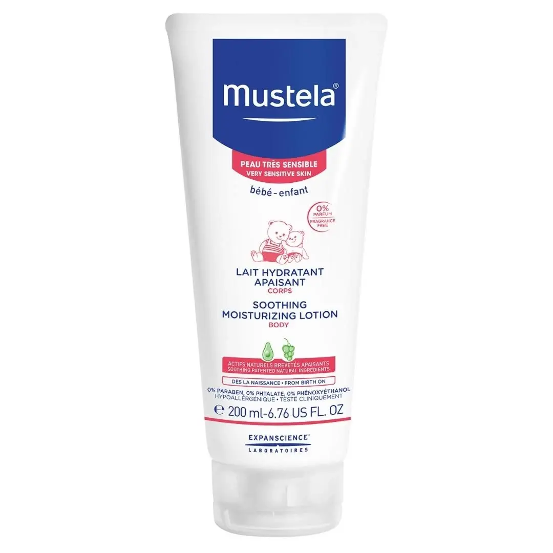 Mustela Umirujući losion za telo za bebe, 200 ml