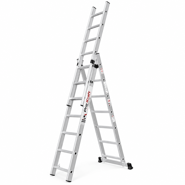 Trodelne aluminijumske merdevine 3×7 – 4.2m Pro-Kraft Premium