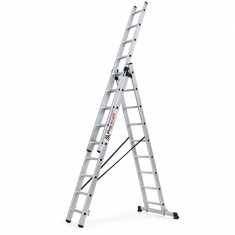 Trodelne aluminijumske merdevine 3×9 – 5.9m Pro-Kraft Premium