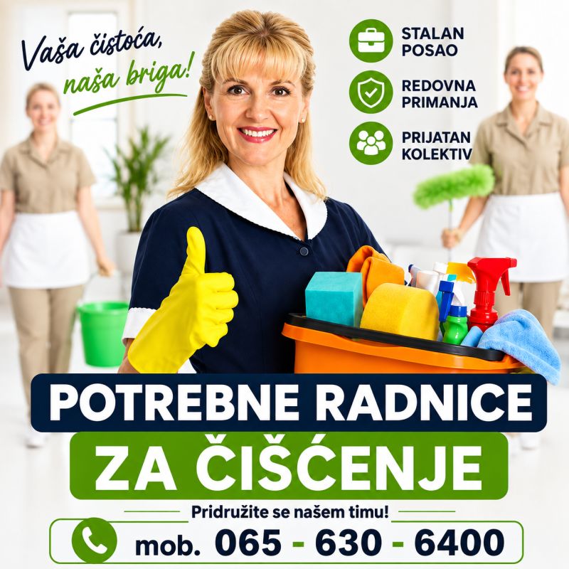 Potrebne radnice za čišćenje 70 - 120.000