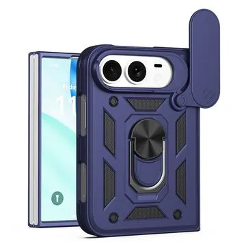 IPHONE DUO HIBRIDNA MASKA SA ROTIRAJUĆIM PRSTENOM I ŠTITNIKOM ZA KAMERU - PLAVA