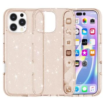 IPHONE 16 PRO MAX STYLISH GLITTER SERIES HIBRIDNA MASKA - ZLATNA