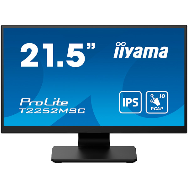 IIYAMA Monitor LED T2252MSC-B2AG 21.5'' PCAP 10pt Touchscreen monitor featuring IPS panel technology, Edge-to-Edge glass design and Anti Gl