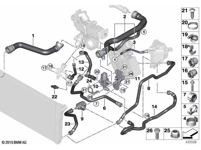 Bmw 5 F07 520d Crevo Vode Gornje 11-17,NOVO