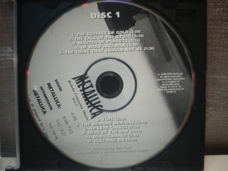 METALLICA - S&M LIVE CD 1 USA IZDANJE (1999) METAL