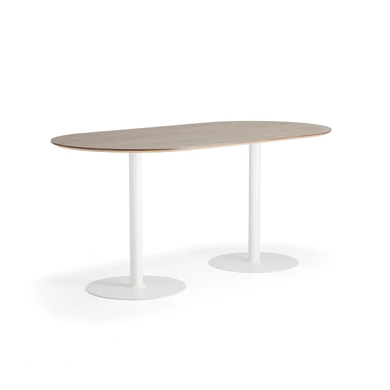 Barski sto METRIC
Ovalni, 2000x1000x900 mm, bela/orah