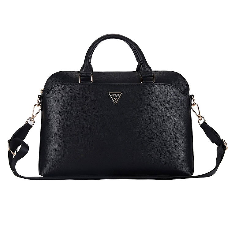 Torba za laptop Guess Bag Grained Triangle Logo 15″ crna (GUCB15PGTSPSK)