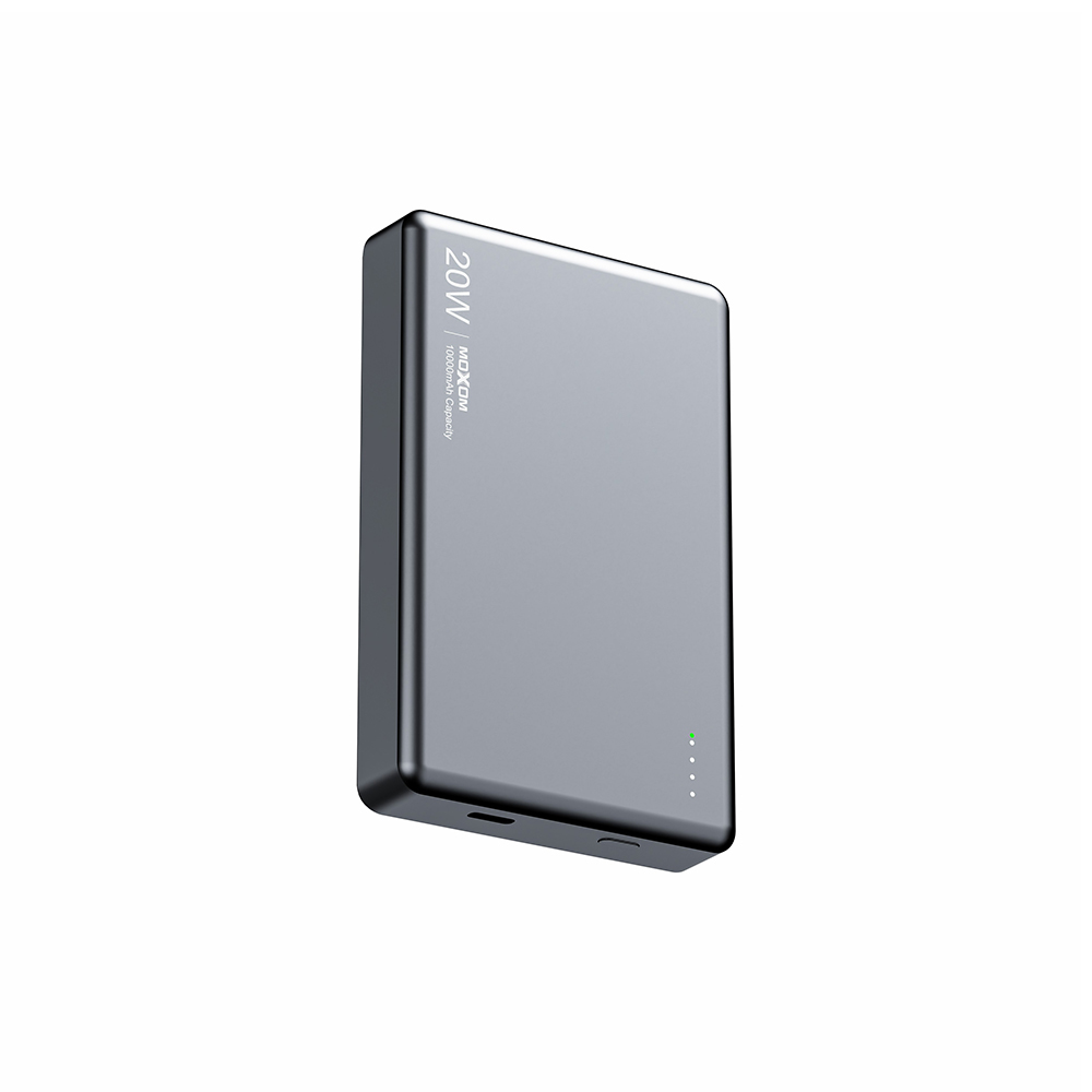 Power Bank MagSafe Moxom Ultra Thin MX-PB213 PD20W + Wireless 15W 10000mAh sivi