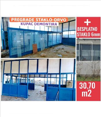 Besplatno staklo+pregrade staklo-drvo