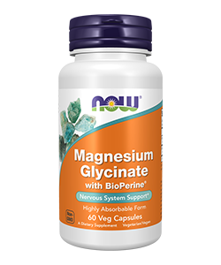 NOW MAGNESIUM GLYCINATE WITH BIOPERINE®
60 VEG CAPSULES