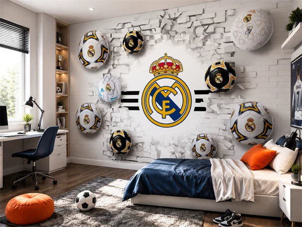 Real Madrid grb i fudbalske lopte — dečja foto tapeta