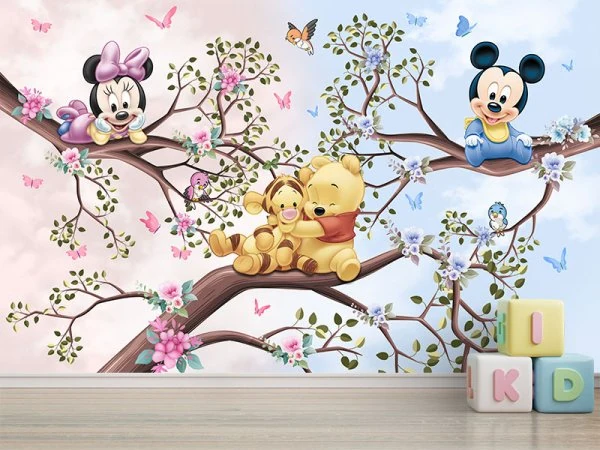 Mini i miki maus na drvetu — dečja foto tapeta