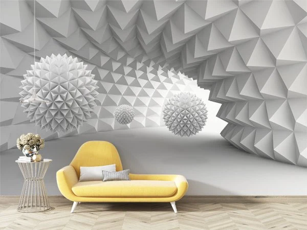 Siva 3d apstraktna geometrija — foto tapeta