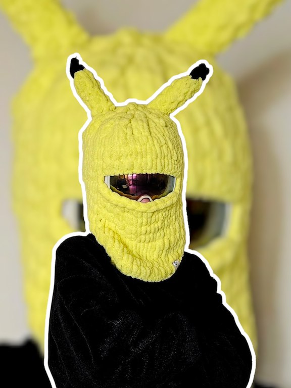 Pikachu Ski fantomka Ski kapa Fantomka za skijanje Meda kapa za skijanje