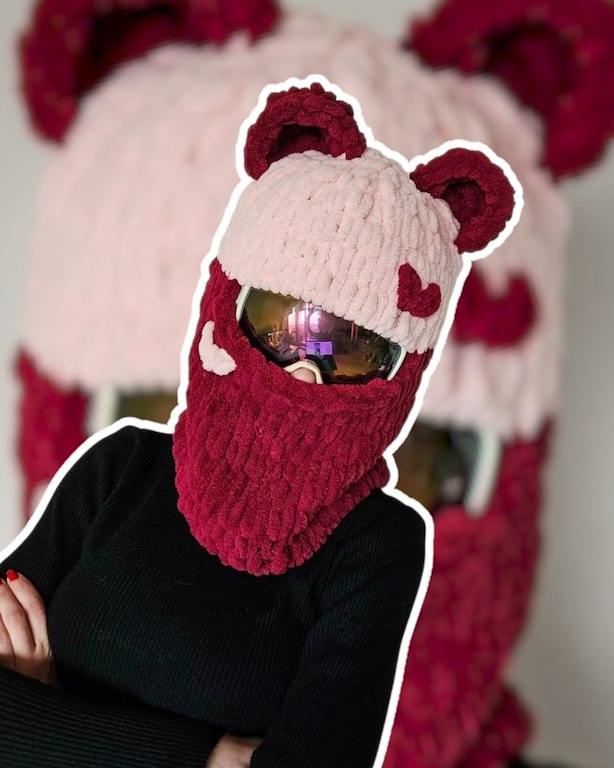 Valentine's Teddy Ski kapa Ski maska Fantomka za skijanje Dečija zimska kapa Zimska kapa za odrasle