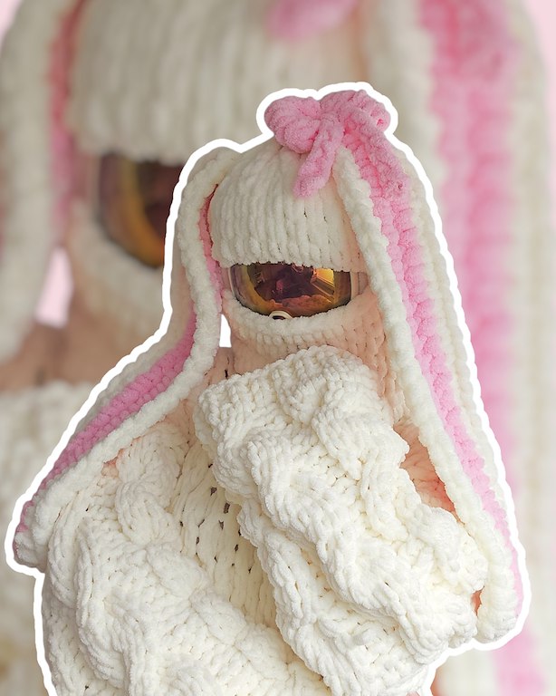 Bunny with bow Ski kapa Ski maska Fantomka za skijanje