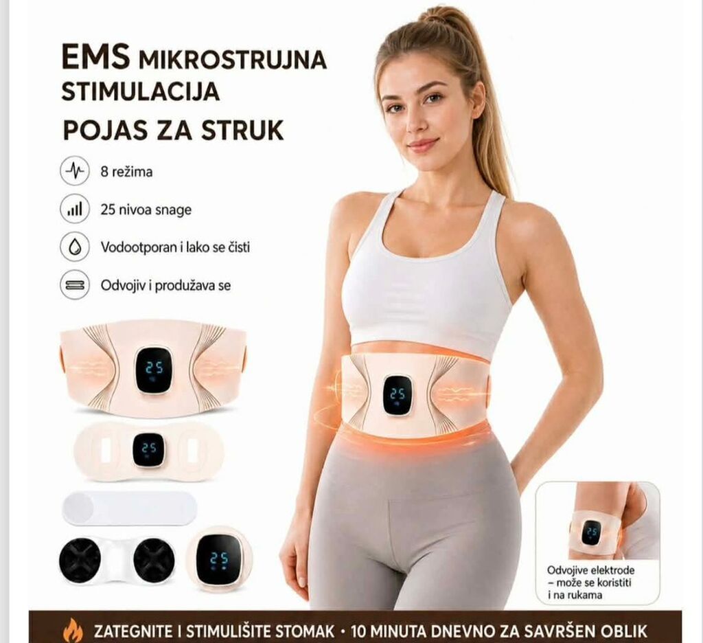 EMS Pojas 3u1 za oblikovanje tela Praktičan EMS pojas namenjen je