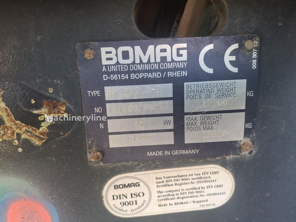 BOMAG BW213 kompaktor s jednim valjkom