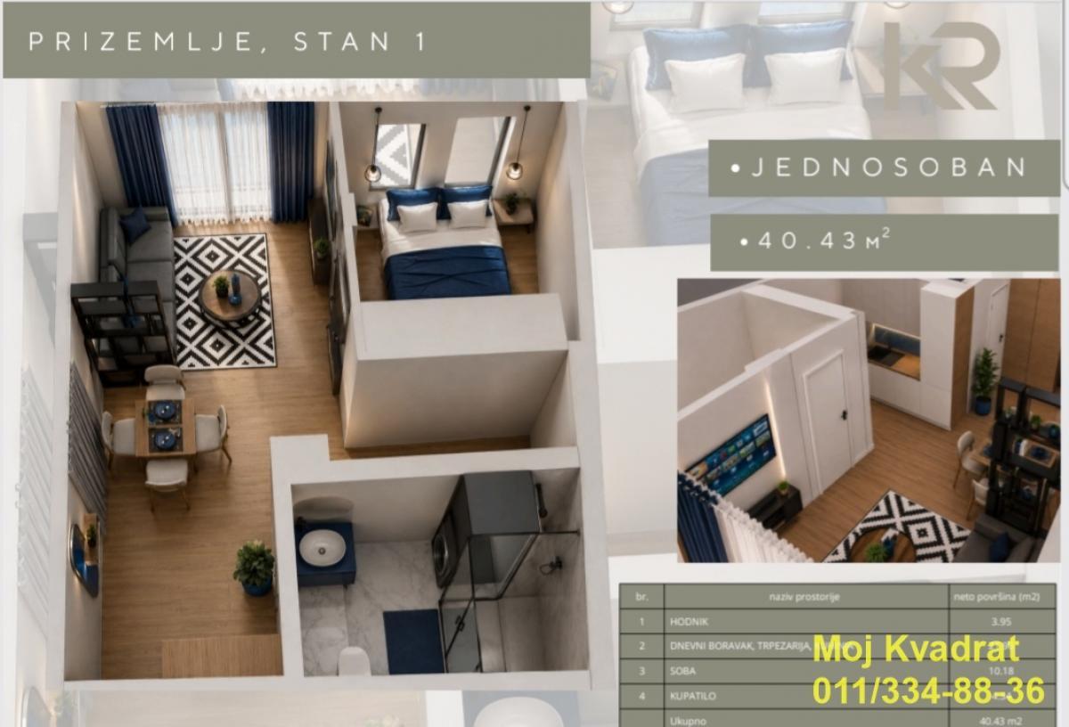 Zemun, Ćukovac (Muhar) - Dobanovačka, 40m2, NOVOGRADNJA