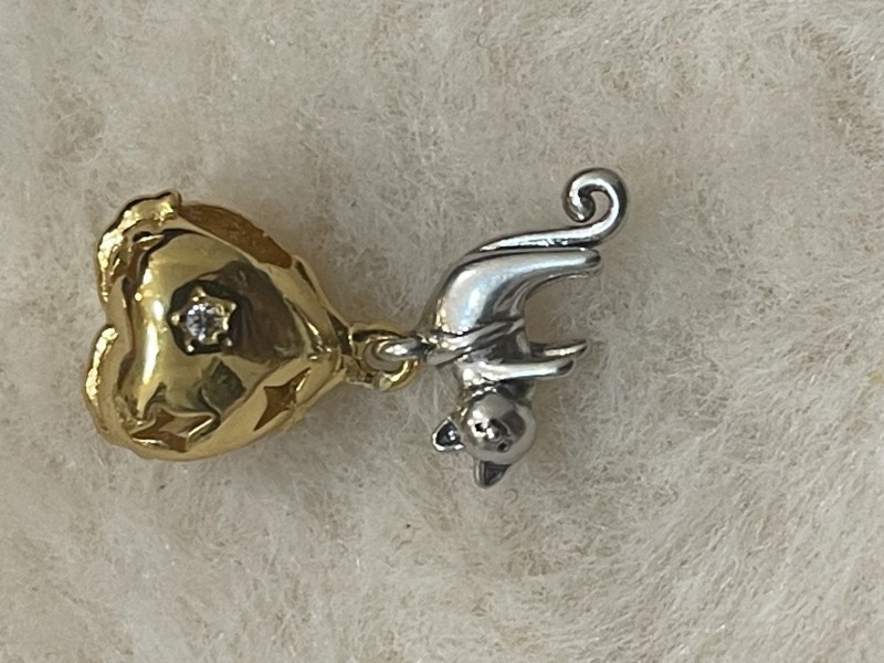 Pandora privezak S925 maca i srce - balon