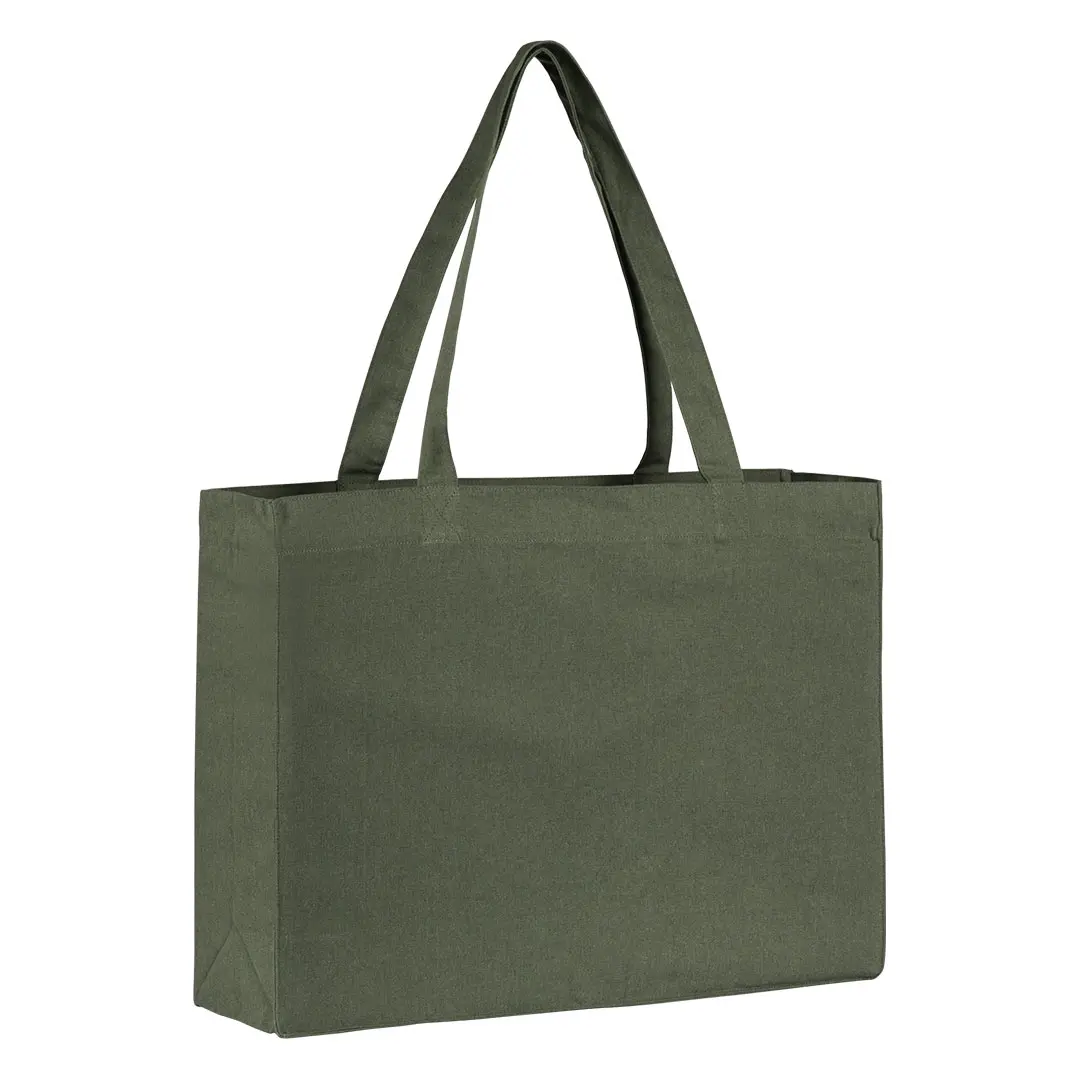 Torba od recikliranog pamuka, 300 g/m2 OLIVE