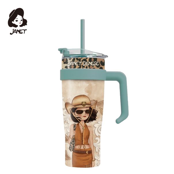 JANET STAINLESS STEEL PUTNI TERMOS 1200ML, LID PP+SILICONE+STRAW J-507