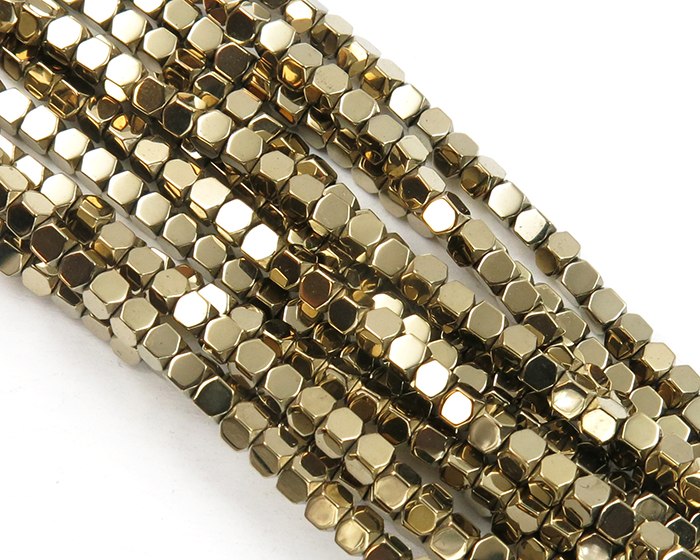 HEM_2M-13 Hematit Gold 2mm – Kockice (50kom)
