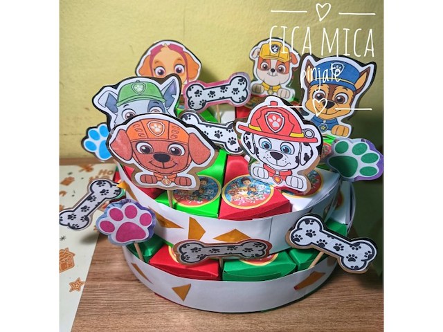 Torta od kartona patrolne sape za decake