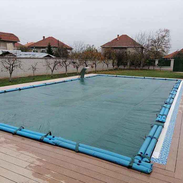 Zimski prekrivač za bazen HU 12 × 6 m (13,8 × 7,8 m) – 200 mikrona