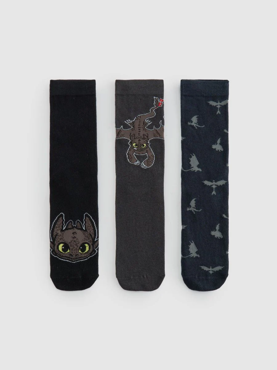 Duge čarape paket od 3 komada Dragons