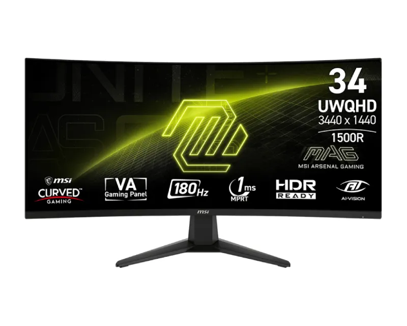 MSI 34 inča MAG 346CQ UWQHD 3440x1440 VA 180 Hz zakrivljeni gaming monitor