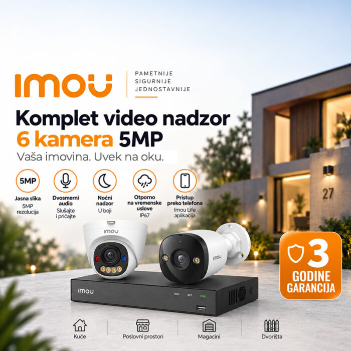 5MP Imou IP komplet sa 6 kamera