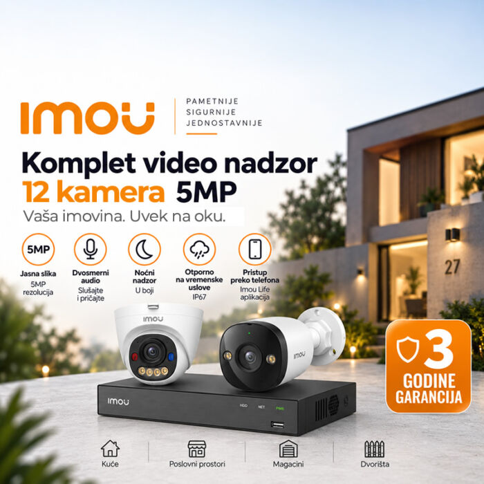 5MP Imou IP komplet sa 12 kamera