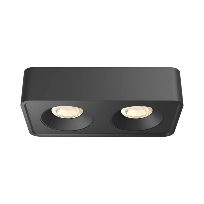 Gata nadgradni spot 2×10W crni kvadrat 3u1