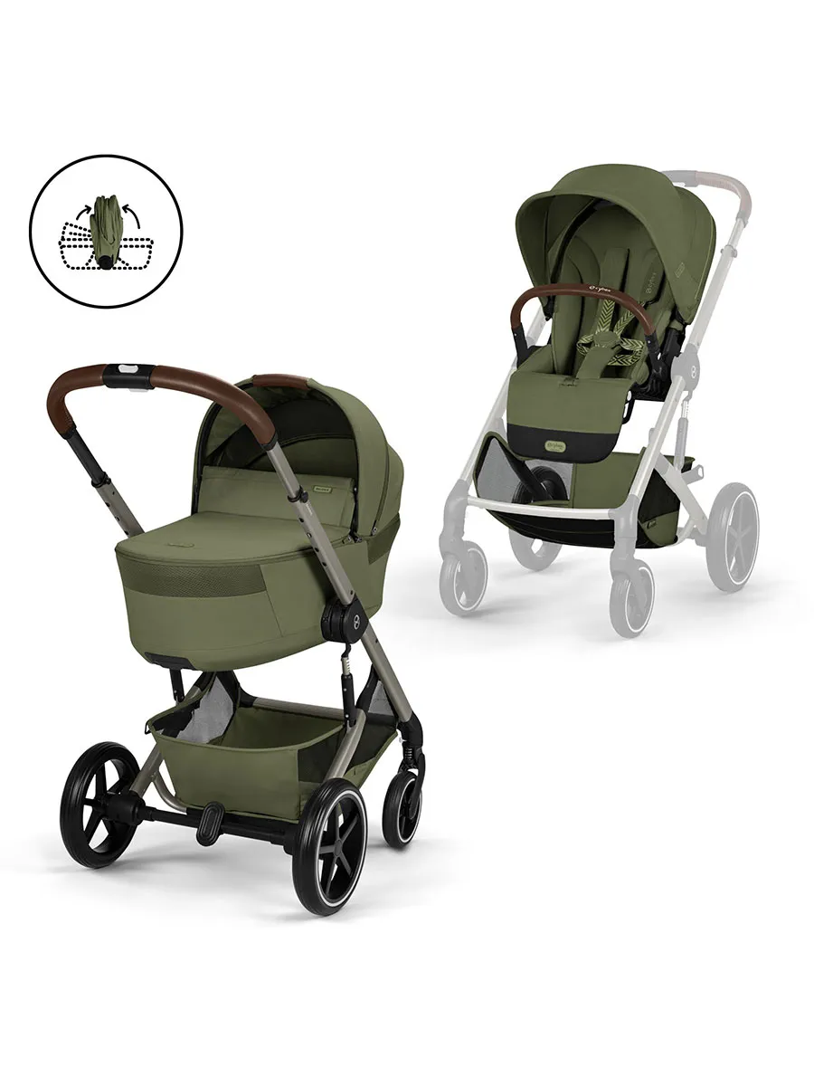 CYBEX DUO SISTEM BALIOS FOLD COT TAUPE/MOSS GREEN