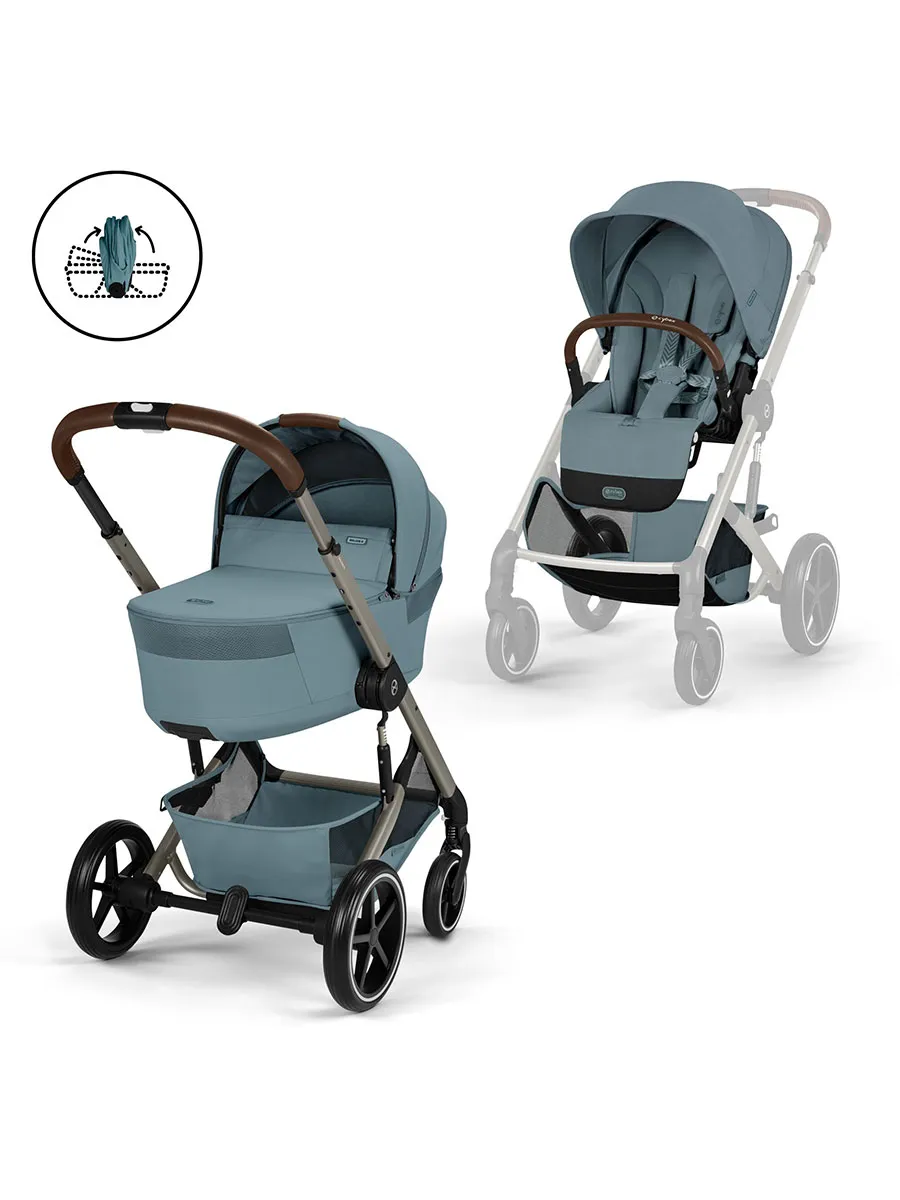 CYBEX DUO SISTEM BALIOS FOLD COT TAUPE/STORMY BLUE