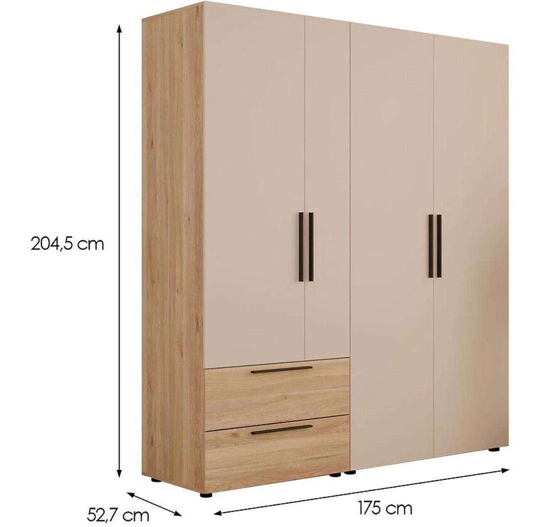 Moduklix 13 ormar 175x52,7x204,5 cm pešcano bež/hrast mauvella