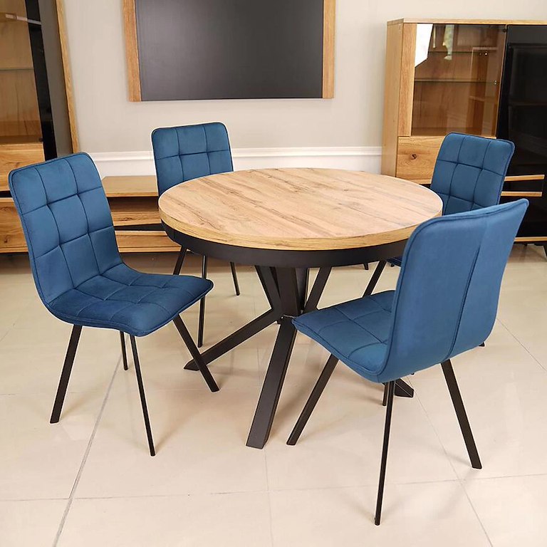 Saba set sto i stolica 1+4 100x100(200)x76 votan/crno