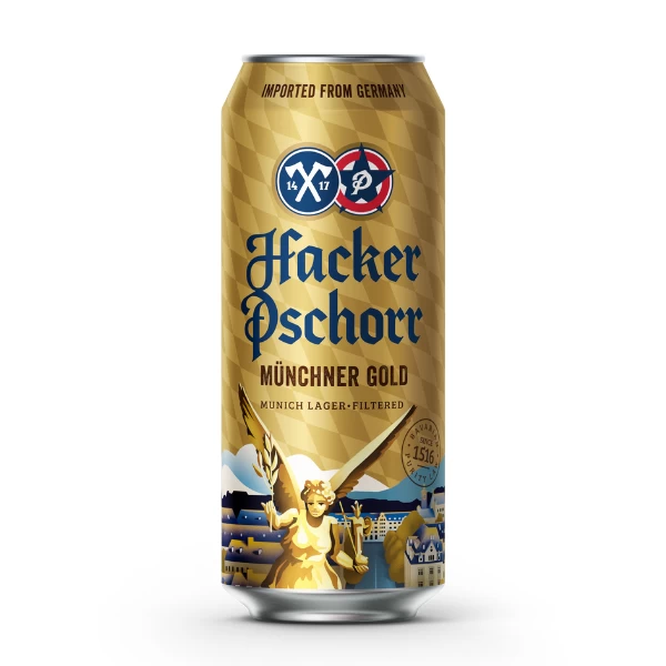 Pivo Hacker Pschorr Minhensko Zlatno 0,5l limenka